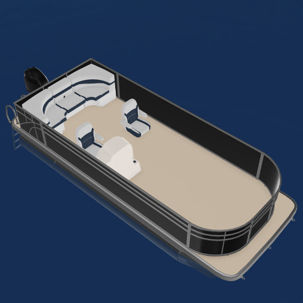 Sunset Collection Dual Bucket Rear Bench & Console Pontoon Seat Packag ...